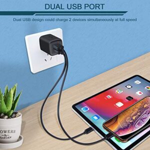 Wall Charger Plug, USB Charger Cube, Ailkin 2.1A 2-Muti Port USB Adapter Power Plug Charging Station Box Base for iPhone 13/12/12Pro/11 Pro Max/X/8/7, iPad, Samsung Phones USB Charging Block Brick