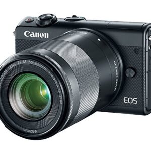 Canon EOS M100 Mirrorless Camera w/ 15-45mm Lens & 55-200mm Lens - Wi-Fi, Bluetooth, and NFC enabled (Black)