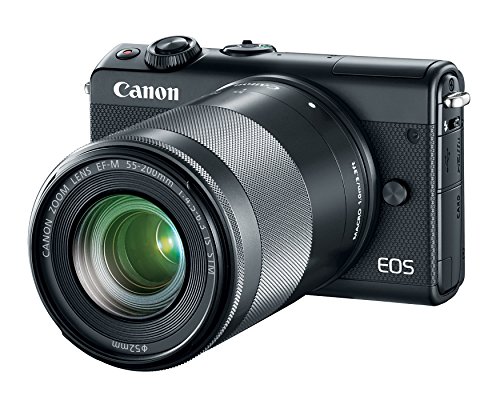 Canon EOS M100 Mirrorless Camera w/ 15-45mm Lens & 55-200mm Lens - Wi-Fi, Bluetooth, and NFC enabled (Black)