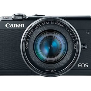 Canon EOS M100 Mirrorless Camera w/ 15-45mm Lens & 55-200mm Lens - Wi-Fi, Bluetooth, and NFC enabled (Black)