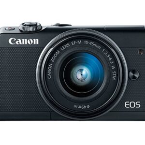 Canon EOS M100 Mirrorless Camera w/ 15-45mm Lens & 55-200mm Lens - Wi-Fi, Bluetooth, and NFC enabled (Black)