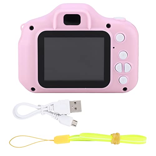 Mini Portable Kids Camera - 2.0 Inch IPS Color Screen - HD 1080P Childrens Digital Camera - with Photo/Video Function - Gift for Boys, Girls (Pink)