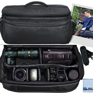 eCostConnection Extra Large Soft Padded Water Resistant Camcorder Equipment Gadget Bag/Case for Canon XA10, XA20, XA25, XH-G1s, XL2 and More Cameras Camcorders and DSLR