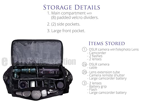 eCostConnection Extra Large Soft Padded Water Resistant Camcorder Equipment Gadget Bag/Case for Canon XA10, XA20, XA25, XH-G1s, XL2 and More Cameras Camcorders and DSLR