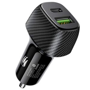 [newest & fastest] andobil usb c car charger [fast charging & power-consuming app friendly] 38w dual port car adapter compatible with magsafe, iphone 14 pro, 14 plus, 14 pro max, all ipad and ipad pro