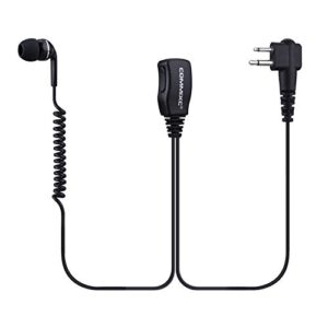 commixc 2-pack walkie talkie earpiece, 2.5mm/3.5mm 2-pin in-ear walkie talkie headset with ptt mic, compatible with motorola two-way radios