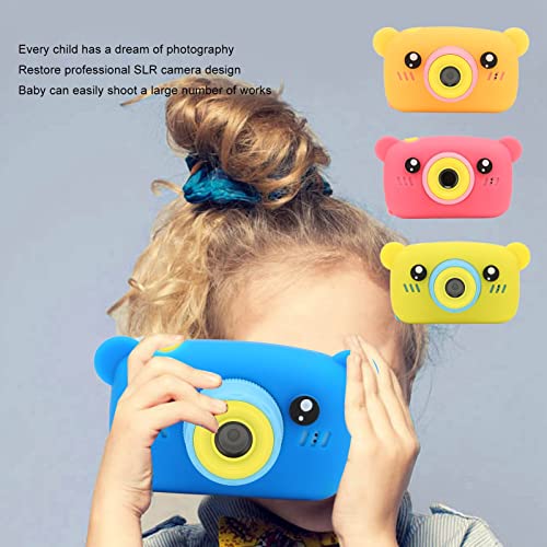 Kids Cartoon Camera, Front and Rear Dual Cameras Kids Camera Eco Friendly Multiple Fun Photo Frames ABS for Outdoor for 3‑10 Years Old Kids (Orange)