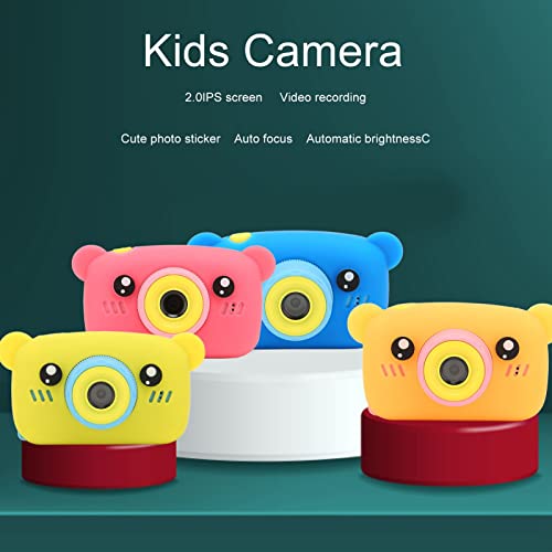 Kids Cartoon Camera, Front and Rear Dual Cameras Kids Camera Eco Friendly Multiple Fun Photo Frames ABS for Outdoor for 3‑10 Years Old Kids (Orange)