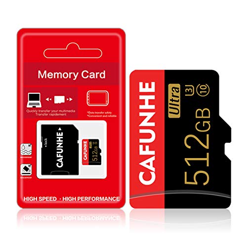 Micro SD Memory Cards 512GB Micro SD Card with SD Card Adapter Memory Card 512GB TF Card Class 10 High Speed for Android Phones/PC/Computer/Camera/GOPRO/DEONE