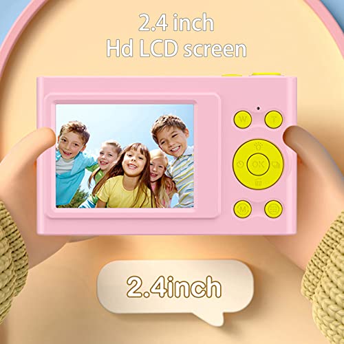 Kids Camera for Boys and Girls Digital Camera with Memory Card 16X Zoom Vlogging Camera 1080P Video Recorder with Multiple Unique Functions Great Birthday Electronic Toys for Children (Pink 32GB)