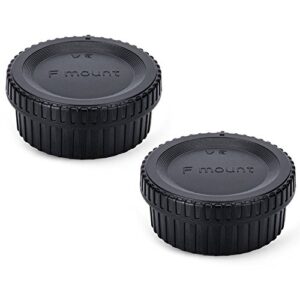 2 pack jjc body cap and rear lens cap cover kit for nikon d7000 d7100 d7200 d7500 d5600 d5500 d5300 d5200 d5100 d3500 d3400 d3300 d3200 d780 d750 d610 d500 d850 d810 & more nikon f mount dslr and lens