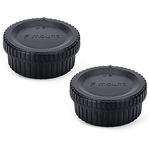 2 Pack JJC Body Cap and Rear Lens Cap Cover Kit for Nikon D7000 D7100 D7200 D7500 D5600 D5500 D5300 D5200 D5100 D3500 D3400 D3300 D3200 D780 D750 D610 D500 D850 D810 & More Nikon F Mount DSLR and Lens