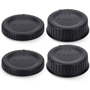 2 Pack JJC Body Cap and Rear Lens Cap Cover Kit for Nikon D7000 D7100 D7200 D7500 D5600 D5500 D5300 D5200 D5100 D3500 D3400 D3300 D3200 D780 D750 D610 D500 D850 D810 & More Nikon F Mount DSLR and Lens