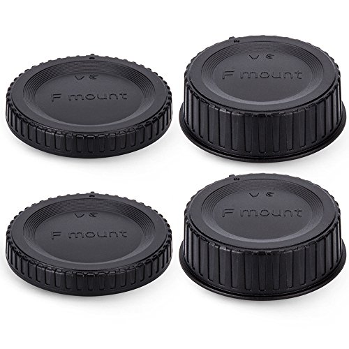 2 Pack JJC Body Cap and Rear Lens Cap Cover Kit for Nikon D7000 D7100 D7200 D7500 D5600 D5500 D5300 D5200 D5100 D3500 D3400 D3300 D3200 D780 D750 D610 D500 D850 D810 & More Nikon F Mount DSLR and Lens