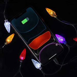 LED Christmas Light Phone Charger Cord USB Charging Cable Gift for Phone 13/12/11 Pro/XS/XS Max/XR/X/8 Plus/ 8/7 Plus/7s Plus/6s/6 with 10 Lights Christmas Decorations(Black)