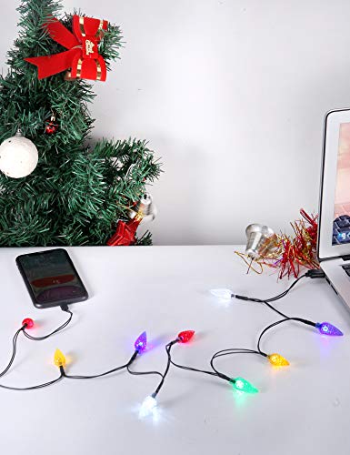 LED Christmas Light Phone Charger Cord USB Charging Cable Gift for Phone 13/12/11 Pro/XS/XS Max/XR/X/8 Plus/ 8/7 Plus/7s Plus/6s/6 with 10 Lights Christmas Decorations(Black)