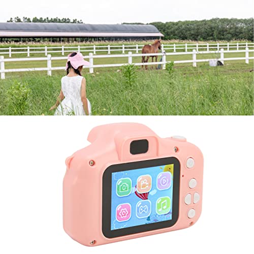 Emoshayoga Kids Digital Camera, Small Digital Camera Wide Applicability ABS Material Cute Pink 1080P HD Video for Home for Girls