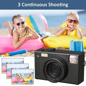 Kids Digital Camera, FHD 1080P 24MP Compact Camera, 1500mah Rechargeable Camera 3.0 inch Screen Photography Camera, Portable Camera for Children, Beginners, Boys & Girls