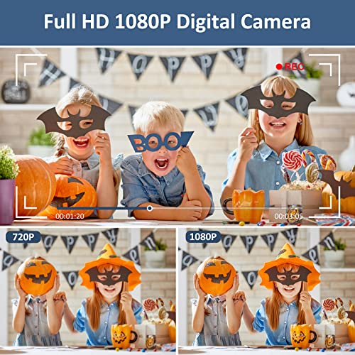 Kids Digital Camera, FHD 1080P 24MP Compact Camera, 1500mah Rechargeable Camera 3.0 inch Screen Photography Camera, Portable Camera for Children, Beginners, Boys & Girls