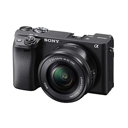 Sony Alpha a6400 24.2MP Mirrorless Digital Camera with 16-50mm Lens Bundled with Photo Software, Power Kit, Carrying Case, 64GB SDXC Card, and Accessories (6 Items)