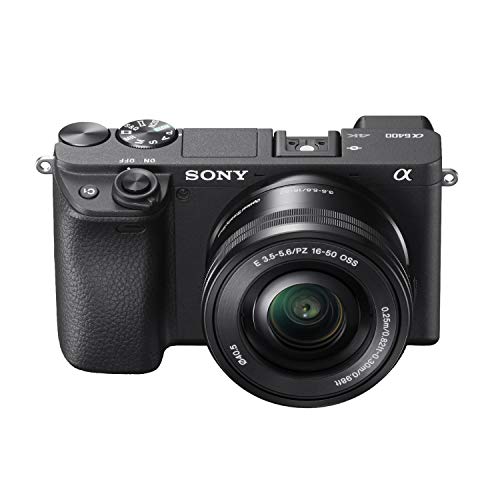 Sony Alpha a6400 24.2MP Mirrorless Digital Camera with 16-50mm Lens Bundled with Photo Software, Power Kit, Carrying Case, 64GB SDXC Card, and Accessories (6 Items)