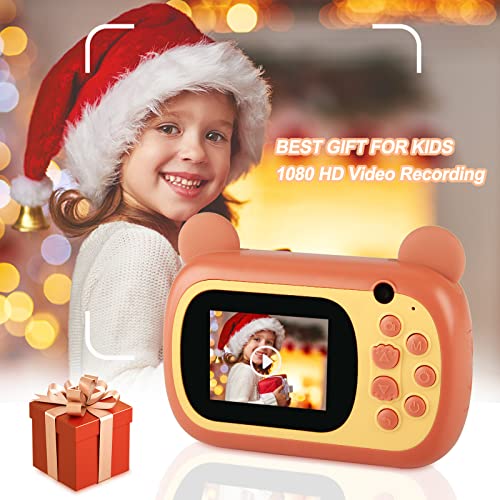 Instant Print Camera for Kids - Updgrade Selfie Kids Camera with Zero Ink | Dual Lens | 1080P HD | 2.4 Inch | 1000 mAh | 3 Rolls Print Paper Camera for Girls Boys Age 3-12 Birthday