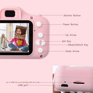 Digital Camera for Kids 1080P FHD Kids Digital Video Camera with 2 Inch Screen and 32GB SD Card for 3-10 Years Boys Girls Gift