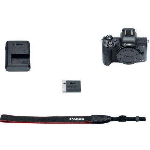 Canon EOS M50 Mirrorless Digital Camera (Black) Body Only Kit with Auto (EF/EF-S to EF-M) Mount Adapter + 32GB Sandisk Memory (Renewed)