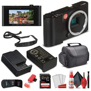 Leica TL Mirrorless Digital Camera (Black) (18146) + 64GB Extreme Pro Card + Card Reader + Case + Cleaning Set + Memory Wallet - Starter Bundle