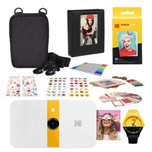 kodak smile instant print digital camera (white/yellow) photography scrapbook kit