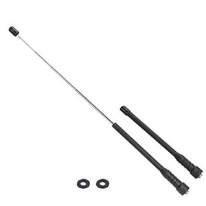 walkie talkie antenna upgrade va-771r 16-inch retractable/telescoping ham radio antennas vhf/uhf (144/430mhz) dual band antenna sma-female compatible with baofeng uv-5r uv-82 f8hp by vl (2 pack)