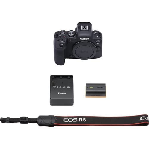 R6 Full Frame Mirrorless Camera with RF 24-105mm STM Lens Bundle + EOS R Mount Adapter + 64GB Ultra High Speed Memory Card + Accessories Including Extra Battery, Case & Tripod, Black, (4082C022)