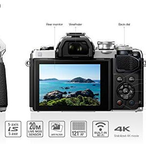 Olympus OM-D E-M10 Mark III Micro Four Thirds System Camera, 16 Megapixels, Image Stabilizer, Electronic Viewfinder, 4K Video, Silver