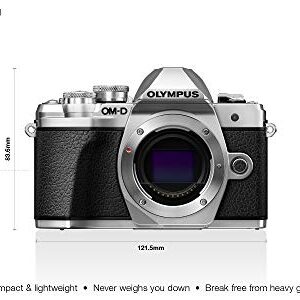 Olympus OM-D E-M10 Mark III Micro Four Thirds System Camera, 16 Megapixels, Image Stabilizer, Electronic Viewfinder, 4K Video, Silver