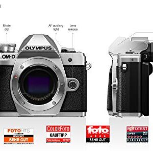 Olympus OM-D E-M10 Mark III Micro Four Thirds System Camera, 16 Megapixels, Image Stabilizer, Electronic Viewfinder, 4K Video, Silver