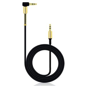 JacobsParts 3.5mm AUX Cable Car Stereo Audio Auxiliary Headphone Jack Cord Right Angle Male to Male, 3ft (Black)