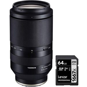 tamron afa056s-700 70-180mm f2.8 di iii vxd lens a056 for full frame & aps-c sony mirrorless camera bundle with lexar professional sdhc/sdxc 1667x uhs-ii 64gb memory card