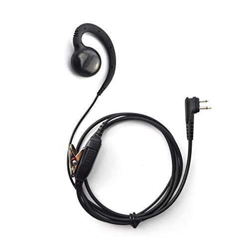 ProMaxPower 1-Wire C-Shape Swivel Earpiece Headset with PTT Button Mic for Motorola Two-Way Radio Walkie Talkies Mag One BPR40 CP100, CP200D, CLS1110, CLS1410, EP450, GP308, RDM2070D, RMU2040, RMU2080