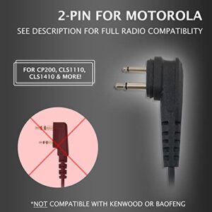 ProMaxPower 1-Wire C-Shape Swivel Earpiece Headset with PTT Button Mic for Motorola Two-Way Radio Walkie Talkies Mag One BPR40 CP100, CP200D, CLS1110, CLS1410, EP450, GP308, RDM2070D, RMU2040, RMU2080