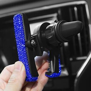 OSIRCAI Bling Car Mount Stand Phone Holder, Universal Crystal Rhinestone Cell Phone Holder Mini Car Dash Air Vent 360° Adjustable Auto Phone Mount Car Accessories for Women Girls Blue