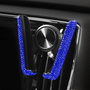 OSIRCAI Bling Car Mount Stand Phone Holder, Universal Crystal Rhinestone Cell Phone Holder Mini Car Dash Air Vent 360° Adjustable Auto Phone Mount Car Accessories for Women Girls Blue