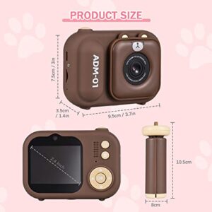 Andoer 1080P Kids Digital Camera Mini Video Camera for Kids 48MP 2.4 Inch IPS Screen Dual Lens Built-in Battery with 32GB Memory Card & Card Reader & Desktop Tripod Birthday for Kids