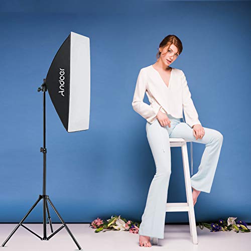 Andoer Studio Photography Light kit Softbox Lighting Set with 85W 2800K-5700K Bi-Color Temperature LED Light * 2 + 50x70cm Softbox * 2 + 2M Light Stand * 2 + Remote Control * 2 + Carry Bag * 1