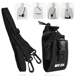 universal walkie talkie bag pouch with adjustable shoulder strap portable radio holder case multi-function for kenwood/ motorola/ hyt two-way radio