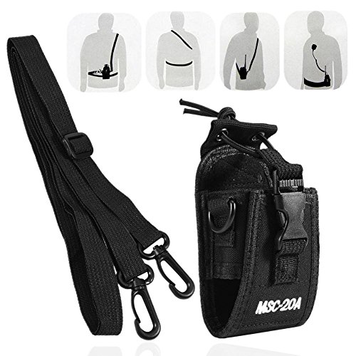 Universal Walkie Talkie Bag Pouch with Adjustable Shoulder Strap Portable Radio Holder Case Multi-Function for Kenwood/ Motorola/ HYT Two-Way Radio