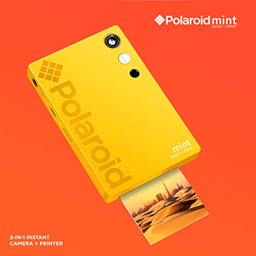 Zink Polaroid Mint Instant Print Digital Camera (Yellow), Prints on Zink 2x3 Sticky-Backed Photo Paper