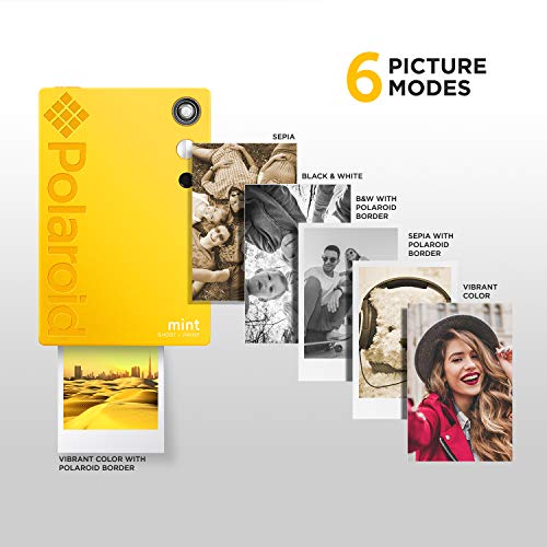 Zink Polaroid Mint Instant Print Digital Camera (Yellow), Prints on Zink 2x3 Sticky-Backed Photo Paper