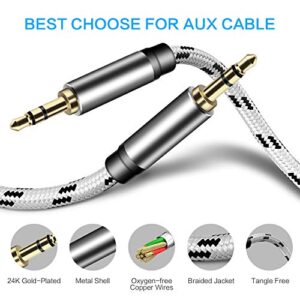 SNANSHI Long Aux Cord 15 ft 3.5mm Audio Cable Nylon Braided Aux Cable Male to Male Stereo Hi-Fi Sound Auxiliary Audio Cable Compatible with Headphones, Car, Tablets,iPhone, Beats,Echo & More