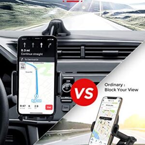 Car Cell Phone Holder Mount - Strong Suction Cup Windshield Dashboard Phone Holder, Long Arm Car Cell Phone Holder Compatible with iPhone 14 13 12 11 X 8 7 6 Series and Other Phones Under 6.9 inches