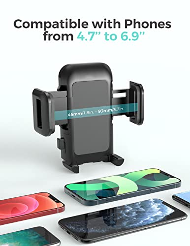 Car Cell Phone Holder Mount - Strong Suction Cup Windshield Dashboard Phone Holder, Long Arm Car Cell Phone Holder Compatible with iPhone 14 13 12 11 X 8 7 6 Series and Other Phones Under 6.9 inches